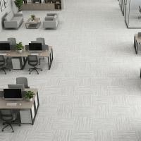 China Pale Ivory Office Floor Carpet Tiles 50x50cm Antibacterial Residential Carpet Squares for sale