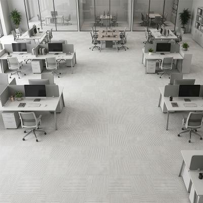 China 1/12 Gauge Commercial Carpet Tile Light Grey 60x60 Industrial Carpet Squares for sale