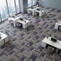 China Anti Static Grey Office Carpet Tiles Layered Stripes Commercial Carpet Planks for sale