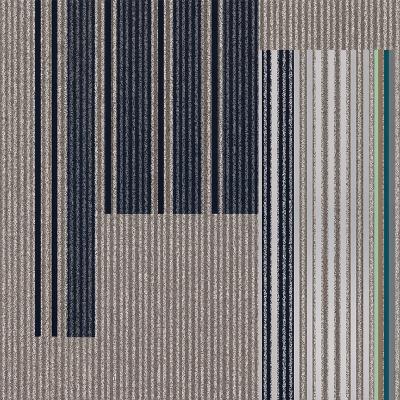 China Anti Static Grey Office Carpet Tiles Layered Stripes Commercial Carpet Planks for sale