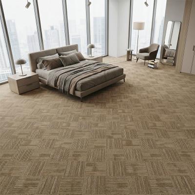China Commercial Peel And Stick Carpet Tiles Striped Stick Down Carpet Tiles Wear Resistant for sale