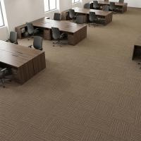 China Warm Taupe Self Stick Carpet Tiles 5mm Pile Peel Stick Carpet Tiles for sale