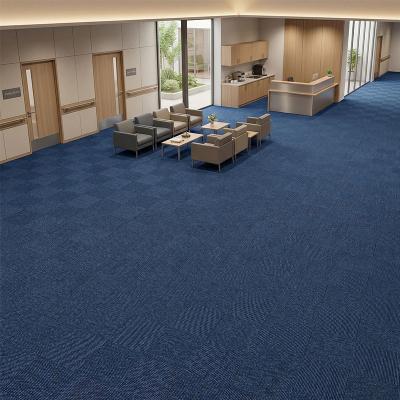 China Deep Blue Sound Absorbing Rug 6mm Thickness Office Carpet Tiles for sale