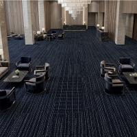 China Black & Grey Subtle Grid Texture Pattern Tufted Jacquard Nylon Carpet Tiles  Bacteriostatic Premium Retail for sale