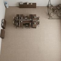 China Beige Geometric Horizontal Ribbed Patch Texture PP Carpet Tile Anti slip Durable High Traffic Mall Floor for sale