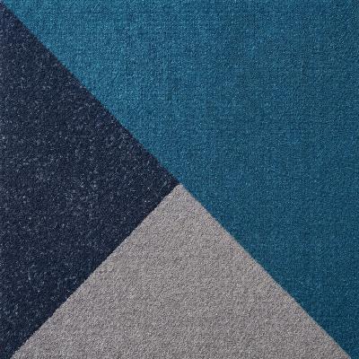China Tri-Color Diagonal Geometric Split Texture Finish PP Carpet Tile 4mm Pile Easy Clean School for sale