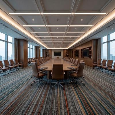 China 100% Nylon Level Loop Office Carpet Tiles 25x100cm Modular Flooring for sale