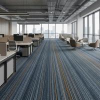China 100% Nylon Level Loop Office Carpet Tiles 25x100cm Modular Flooring for sale