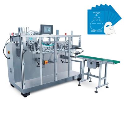 China High Speed Non Woven Facial Mask Making Machine Full Automatic Filling Sealing 40-60 Bags Per Minute for sale