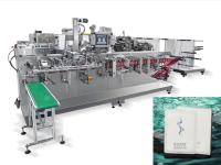 China Horizontal Type Automatic Facial Mask Making Machine 60packs/Min Nonwoven for sale