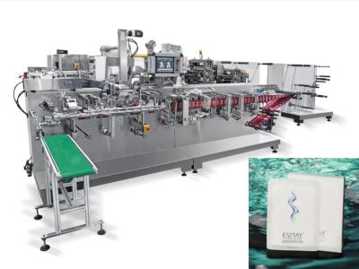 China Horizontal Type Automatic Facial Mask Making Machine 60packs/Min Nonwoven for sale