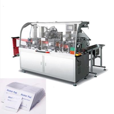 China Alcohol Wet Wipes Packing Machine Horizontal 4 Folding Vertical 8 Folding for sale