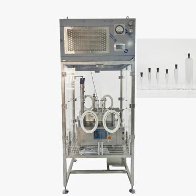 China Desktop Vial and Pre-filled Syringe Filling Machine 1-10 pcs/min 2 kW with Laminar Flow Hood for sale