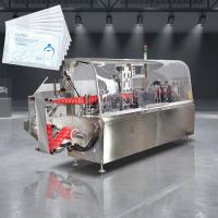 China Automatic Makeup Remover Wipe Packing Machine Single Sachet 4 Side Sealing Cosmetic Tissue Packer for sale