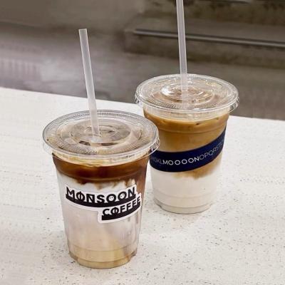 China Disposable Transparent Plastic Flat Lid With Cross Holes Paper Cups With Lids for sale