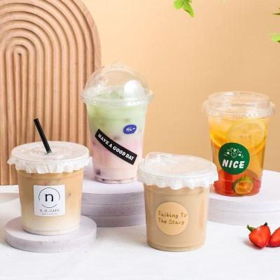China Disposable Transparent Pet Plastic Cup Custom Logo Iced Coffee Cup for sale