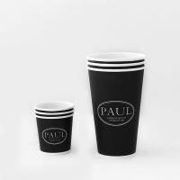 China Black 540ml Single Wall Paper Cup 16oz PE Coated Disposable Printed Paper Cups for sale