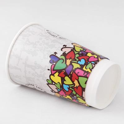 China OEM 16oz Double Wall Paper Cup PE Coated Disposable Milk Tea Cup for sale
