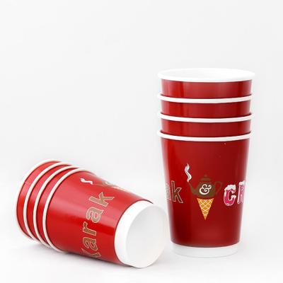 China 16oz 138mm Double Wall Paper Cup 540ml Milk Tea Cold Drink Cup Paper for sale
