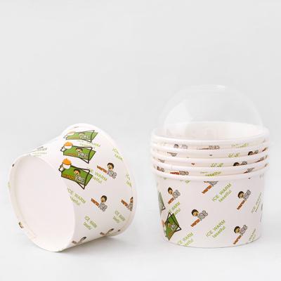 China 350ml Ice Cream Paper Bowl Disposable Customized Paper Dessert Bowls for sale