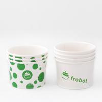 China Disposable Ice Cream Paper Bowl 650ml Logo Custom White Dessert Bowls Sturdy Shape for sale