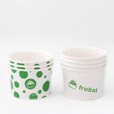 China Disposable Ice Cream Paper Bowl 650ml Logo Custom White Dessert Bowls Sturdy Shape for sale