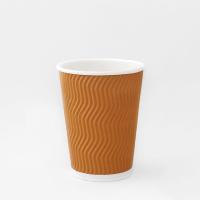 China Biodegradable Ripple Coffee Cups Custom 10oz Paper Drinking Cup for sale