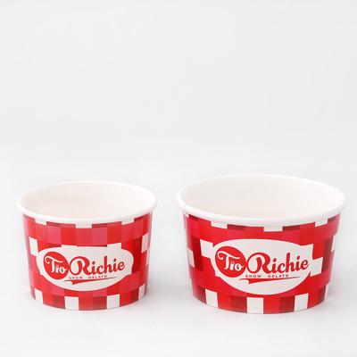 China Eco Friendly Ice Cream Paper Bowl 0.75L Sundae Container With Mutli Color Print for sale