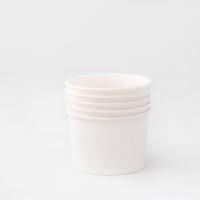 China White Ice Cream Paper Bowl 930ml Double PE Coated Dessert Serving Bowls for sale