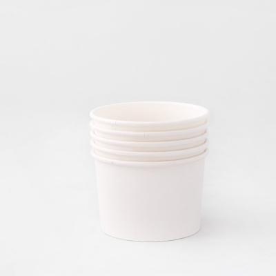China White Ice Cream Paper Bowl 930ml Double PE Coated Dessert Serving Bowls for sale