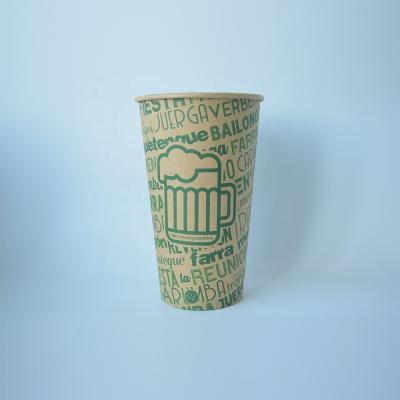 China 24oz Personalized Paper Cups Single Layer 675ml Custom Paper Cups With Logo for sale