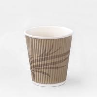 China Bio Degradable Ripple Wall Paper Cup 12oz Hot Drinking Kraft Ripple Paper Cups for sale