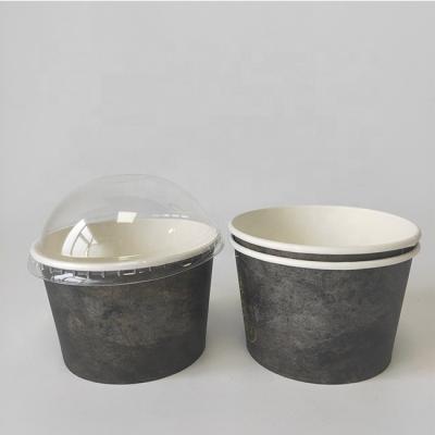 China Hot Beverage Paper Bowl In Size 500ml Container For Take Away With Dome Lid for sale