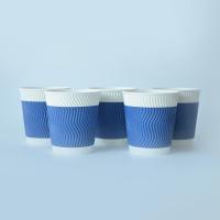 China 22Oz 630cc Ripple Wall Paper Cup For Juice PE Coated Eco Friendly for sale