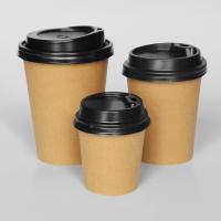 China Disposable Kraft Hot Cups PLA Coated Single Wall Logo Custom Kraft Paper Soup Cup for sale