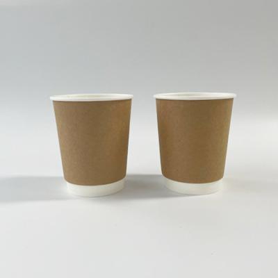China Double Wall Kraft Paper Cup Kraft 3OZ 75ml Disposable Coffee Cups for sale