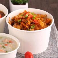 China 1100ml Paper Dessert Bowls Food Packaging Noodle Salad Container 66mm for sale