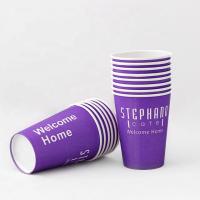 China Purple Plastic Free Single Wall Paper Cup 24oz 675ml Custom Paper Coffee Cups 90mm for sale