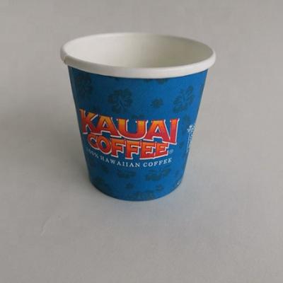 China Custom Design Logo 3.5oz 85ML Double PE Disposable Single Paper Cup for sale