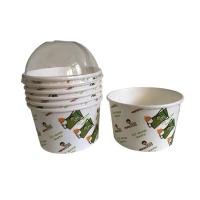 China Compostable 120ml Paper Bowl White Kraft PLA Coated Disposable Paper Ice Cream Cups for sale