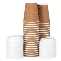 China Biodegradable Kraft Paper Baking Cups 250ml PE Coated Ripple Paper Cup Kraft for sale