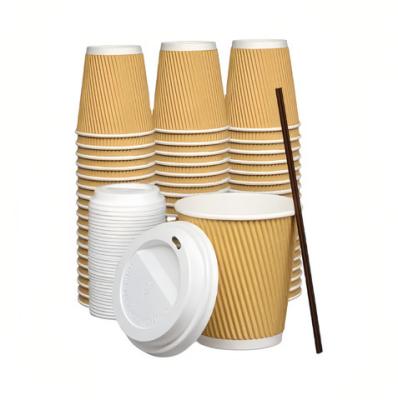 China 4OZ 125ml Kraft Paper Cup Kraft Ripple Cups PLA Coated for sale