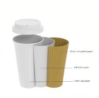 China Disposable Kraft Ripple Mini Cups 315ml Biodegradable Hot Drink Cups for sale