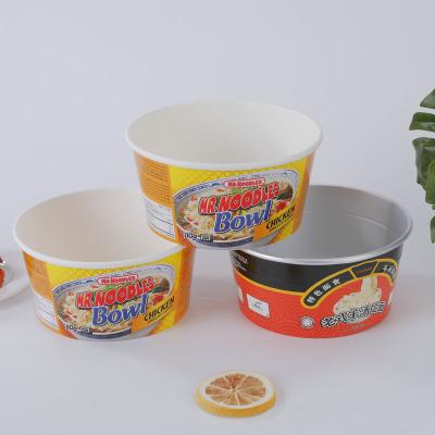 China Personlized Printed Cardboard Bowls 860ml Salad Bowl Salad Bowl Kraft PLA Lined for sale