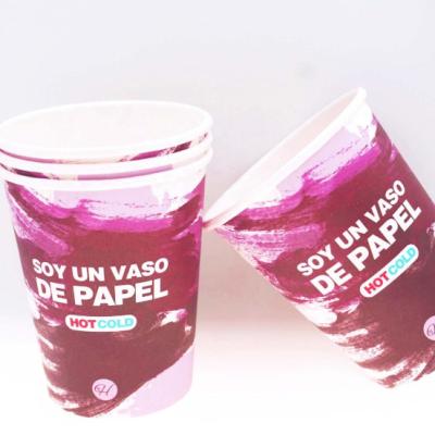 China 10oz 360ml Single Wall Paper Cup Plastic Free Coated Cola Disposable Cups For Cold Drinks for sale
