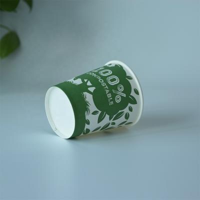 China 3oz 75ml Single Wall Paper Cup  Biodegradable Branded Disposable Cups for sale