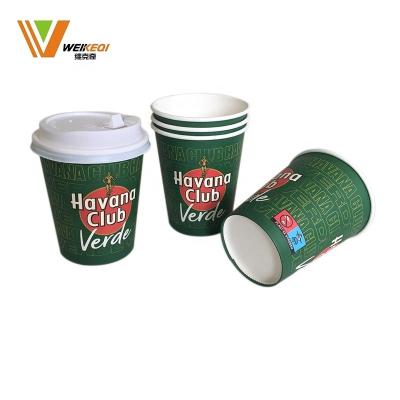 China Custom Logo Disposable PE PLA Platic free Sinlge Wall Paper Cup with lids for sale