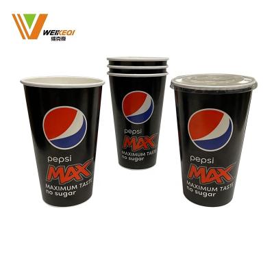 China Custom Printed Disposable Single Wall Paper Cups for Ice Beverages for sale