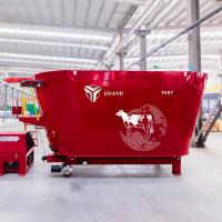 China 7m³  Single Auger Vertical Stationary TMR Mixer For Medium dairy or beef cattle Farms for sale