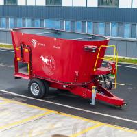 China 10000kg Weight TMR Mixer 20 Blades Auger Feed Wagon With High Flotation Tires for sale
